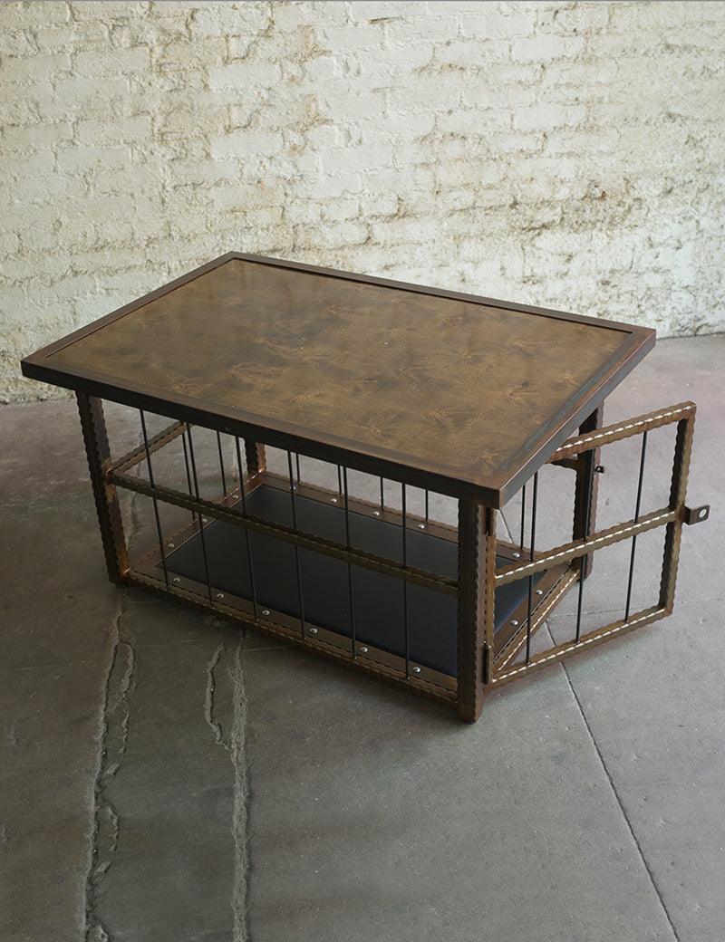 Hammered Steel Coffee Table/ Cage – STOCKROOM