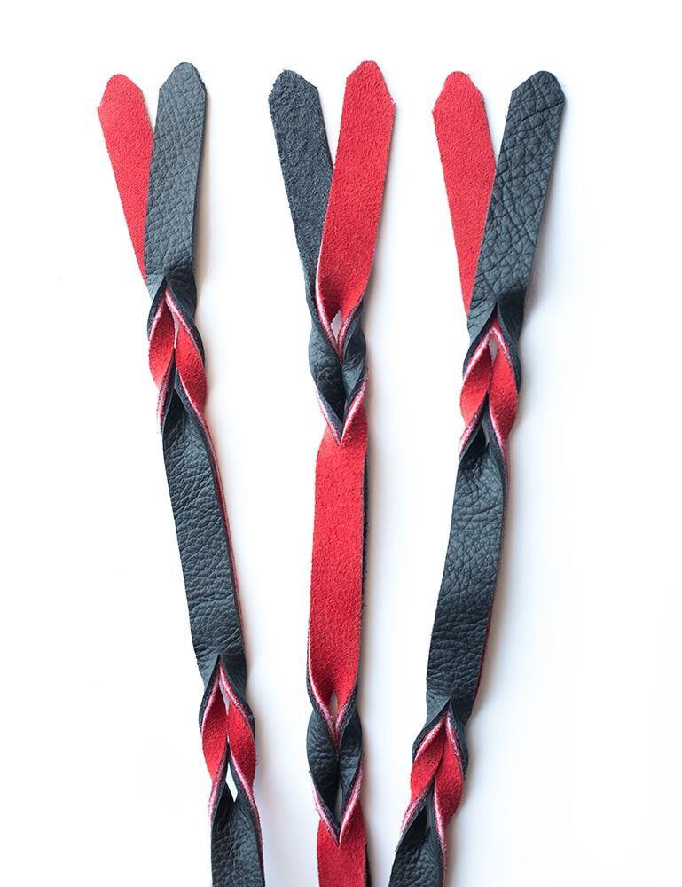 Braided Leather Flogger, Red & Black – STOCKROOM
